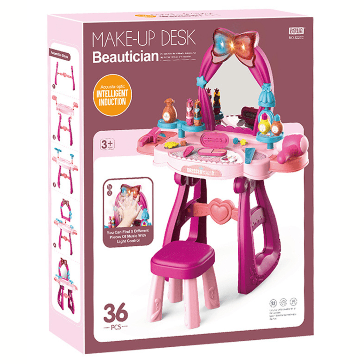 36 Piece Princess Make up Dressing Table and Stool (3+) - Nesh Kids Store | Sri Lanka