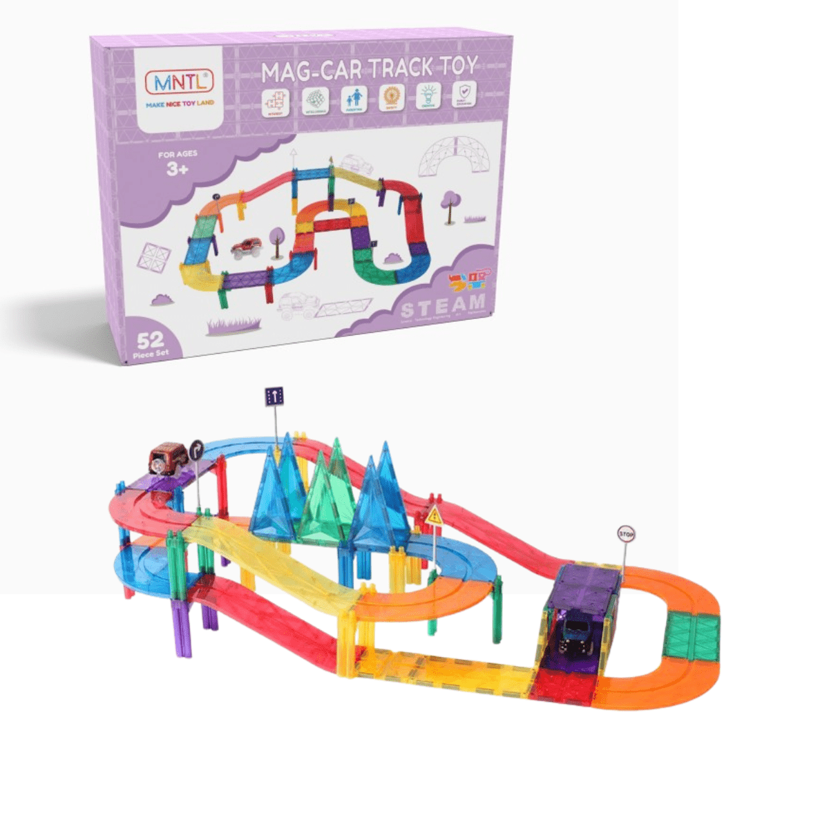 52 PCS Magnetic Track Car Series Toy Set - Nesh Kids Store | Sri Lanka
