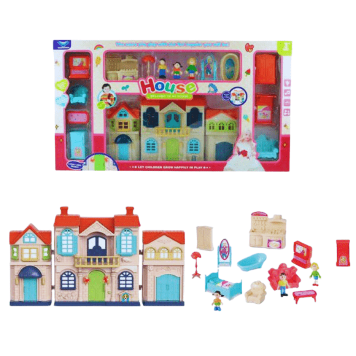 Enchanting Dollhouse with Accessories – Aged 3+ - Nesh Kids Store | Sri Lanka