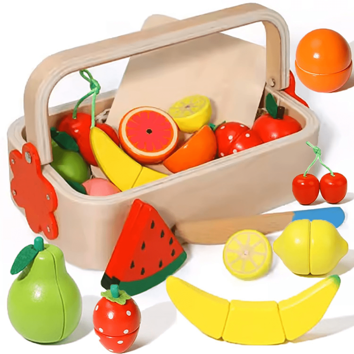 Wooden Magnetic Cutting Fruits and Berries Toy Set for Kids - Nesh Kids Store | Sri Lanka