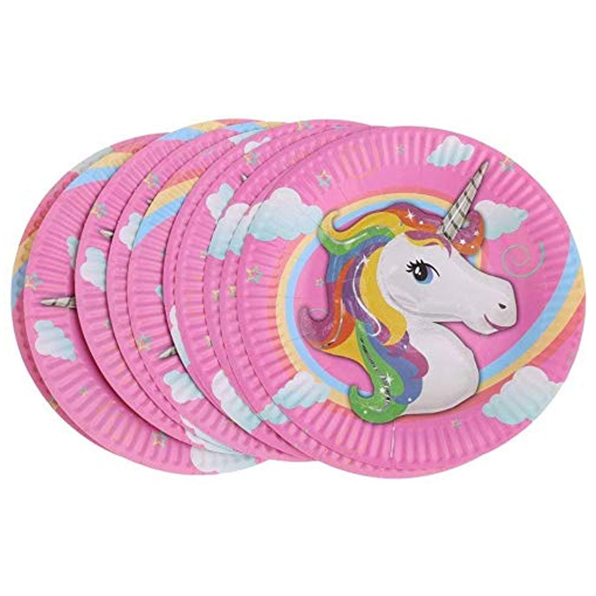 Unicorn Theme Party Plates - Disposable Paper Plates (Pack of 10 ...
