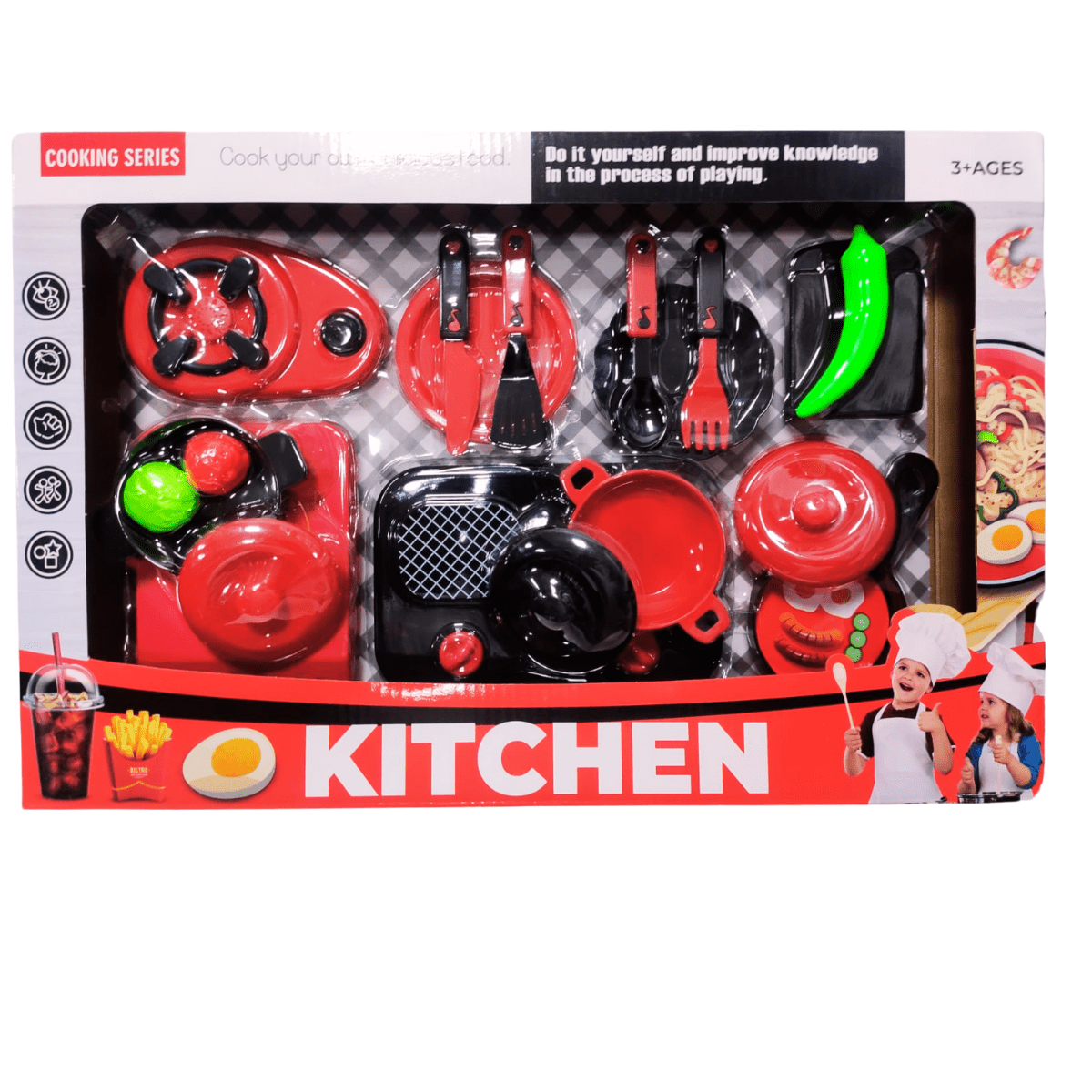19-Piece Kids Pretend Play Kitchen Set 3+ - Nesh Kids Store | Sri Lanka