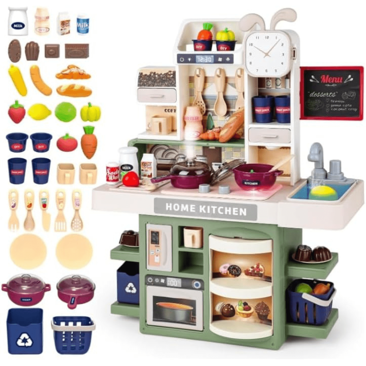 37Pcs Tiny Pretend Play Kitchen Set with Cooking Stove - Nesh Kids ...