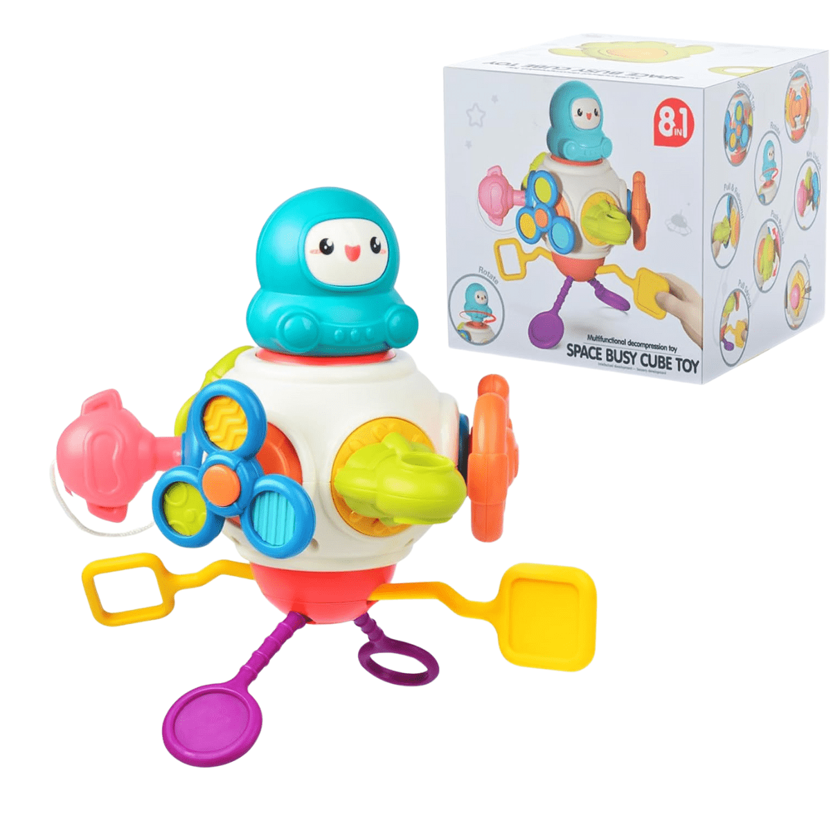 8-in-1 Space Busy Cube Rattle Toy - Nesh Kids Store | Sri Lanka