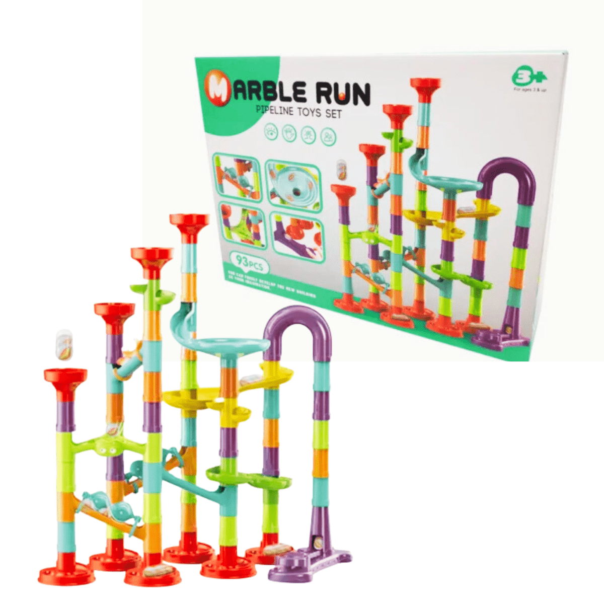 91-Piece Marble Run Set for Kids - Nesh Kids Store | Sri Lanka