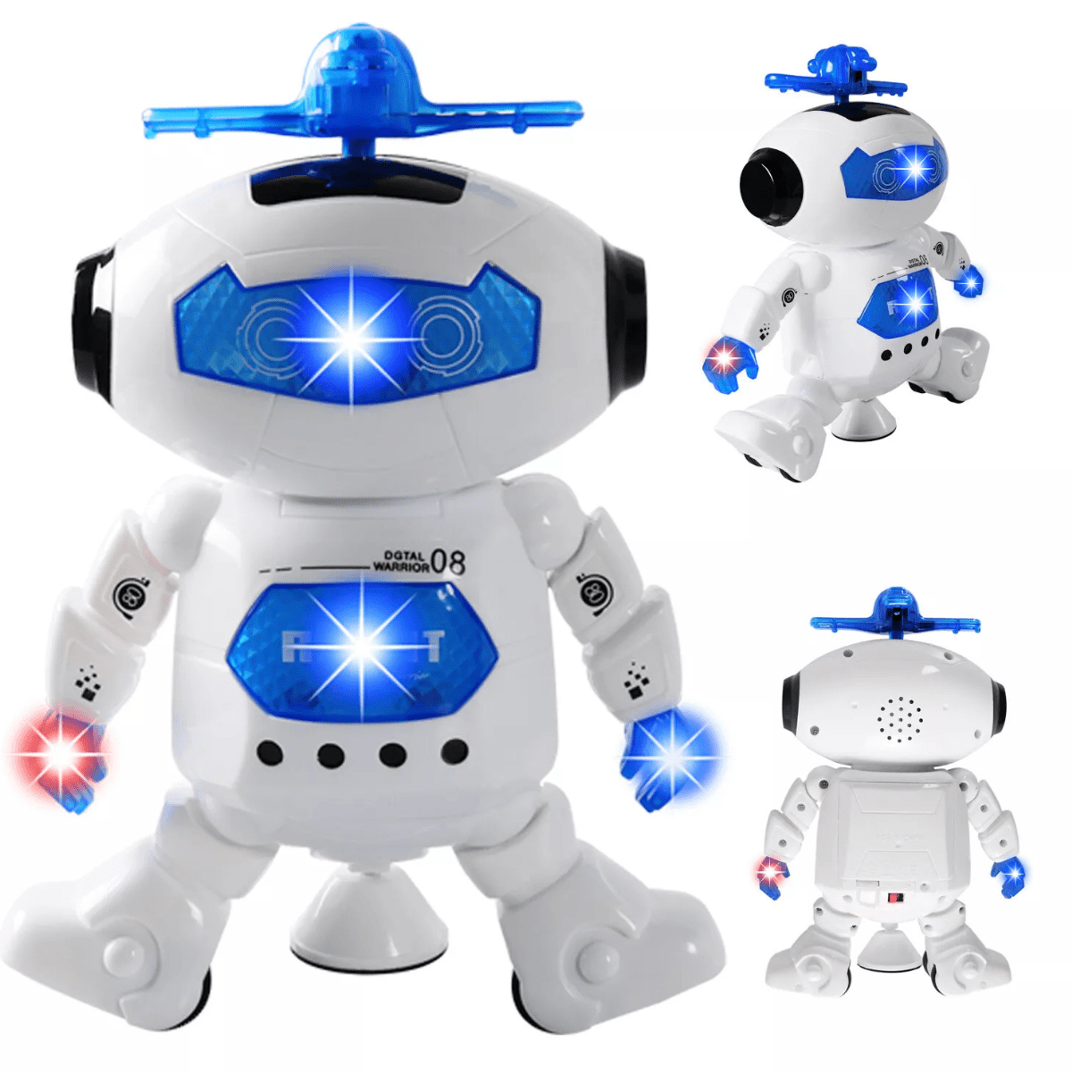 Battery Operated Dancing Robot with 3D Lights & Music – Educational Toy ...
