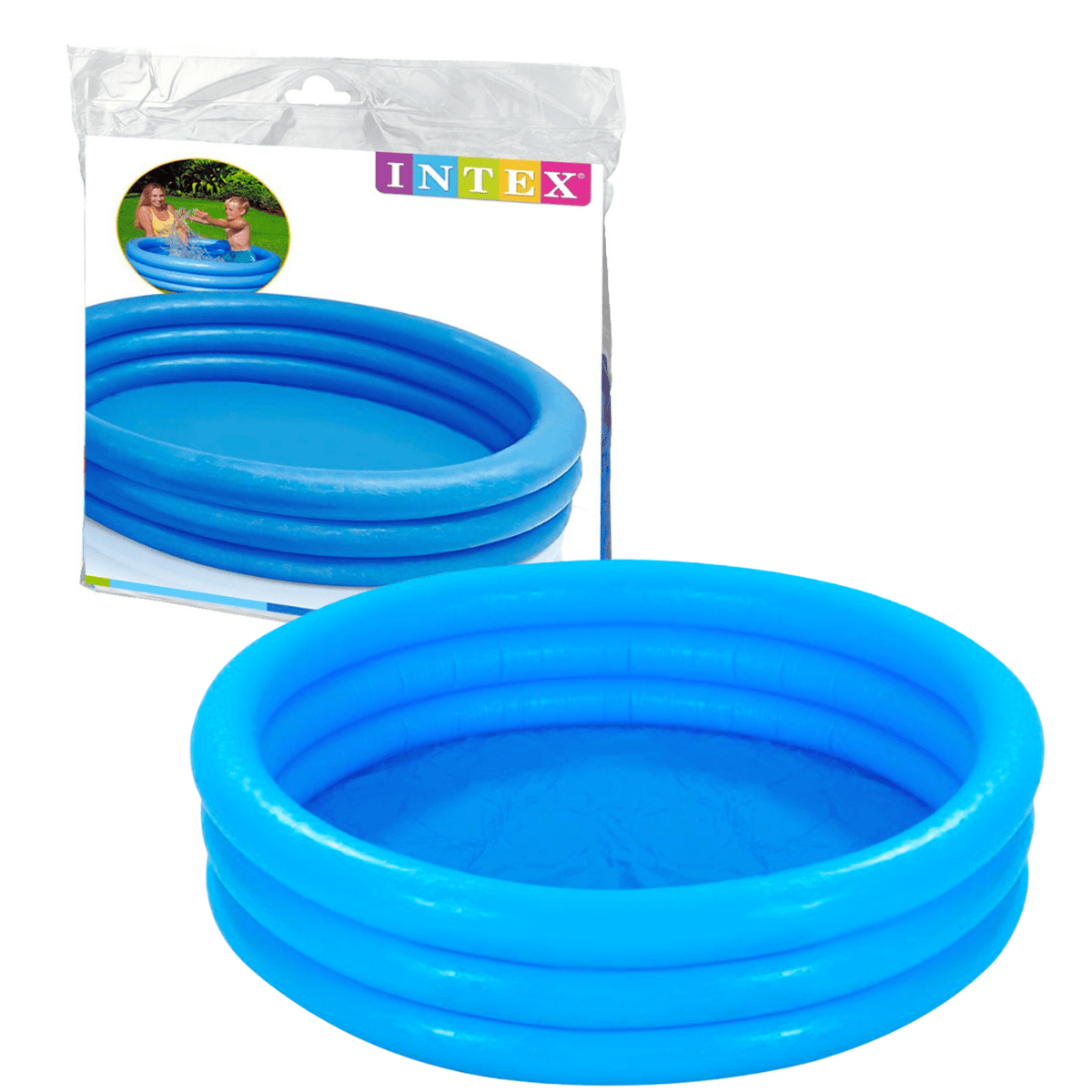 Intex 59416NP Crystal Blue Three Ring Inflatable Paddling Pool (45 ...