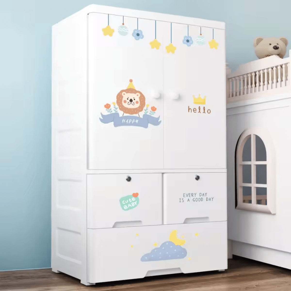 Kids Wardrobe Storage Star Lion-A6523 - Nesh Kids Store | Sri Lanka