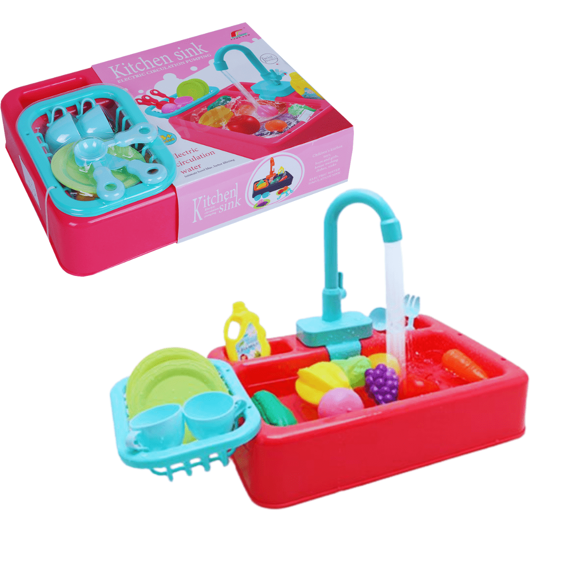 Mini Kitchen Sink with Water Dishwasher – Kitchen Toy Set - Nesh Kids ...