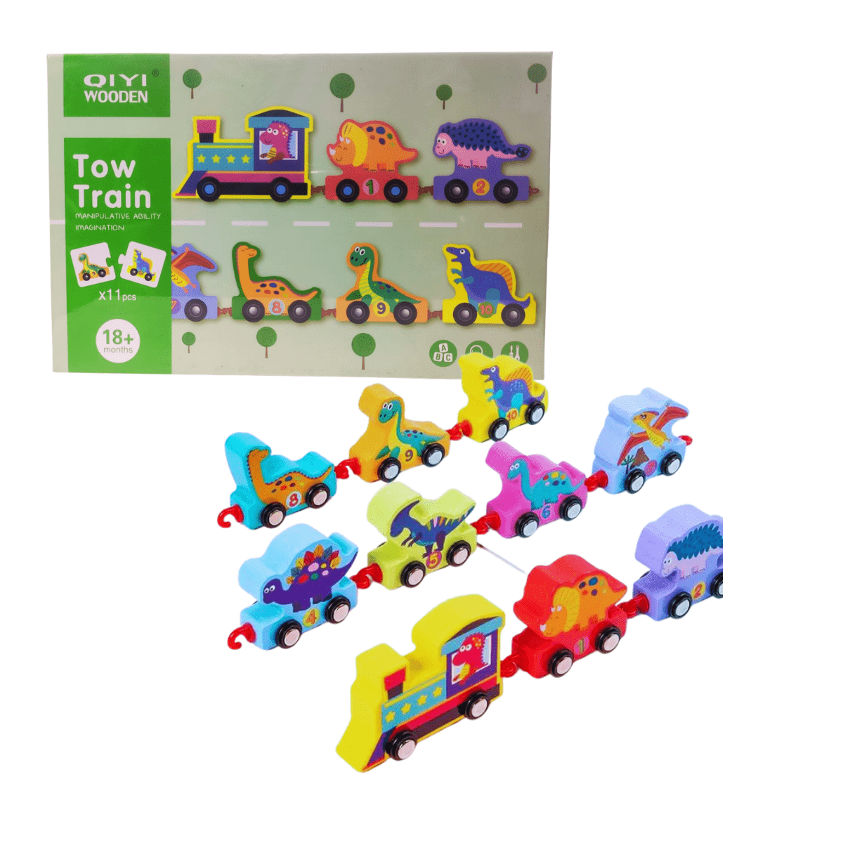Wooden Tow Train series for kids (18m+) - Nesh Kids Store | Sri Lanka