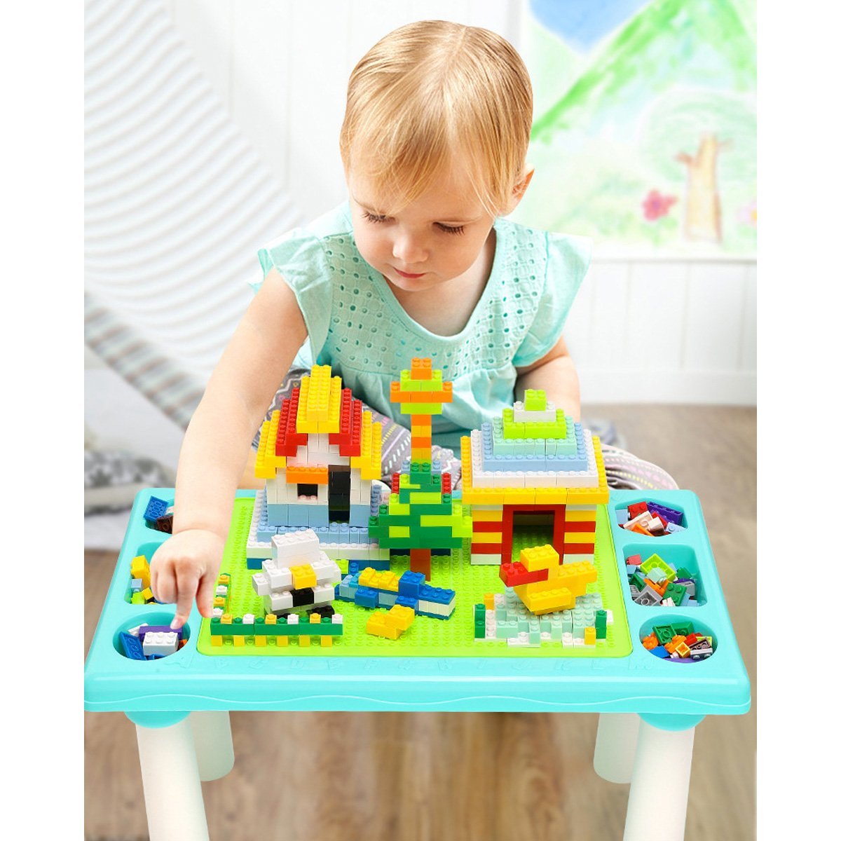 Multi Function Table With 300pcs Building Block - Nesh Kids Store