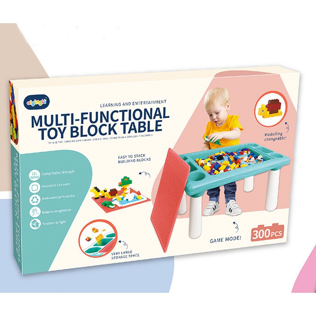 Multi Function Table With 300pcs Building Block - Nesh Kids Store