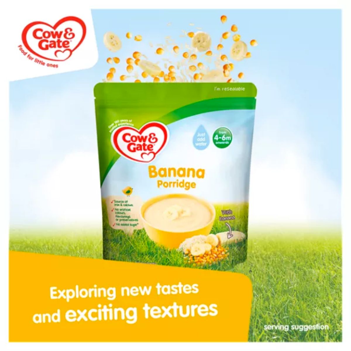Cow & Gate Banana Porridge Baby Cereal 4-6M+ - Nesh Kids Store