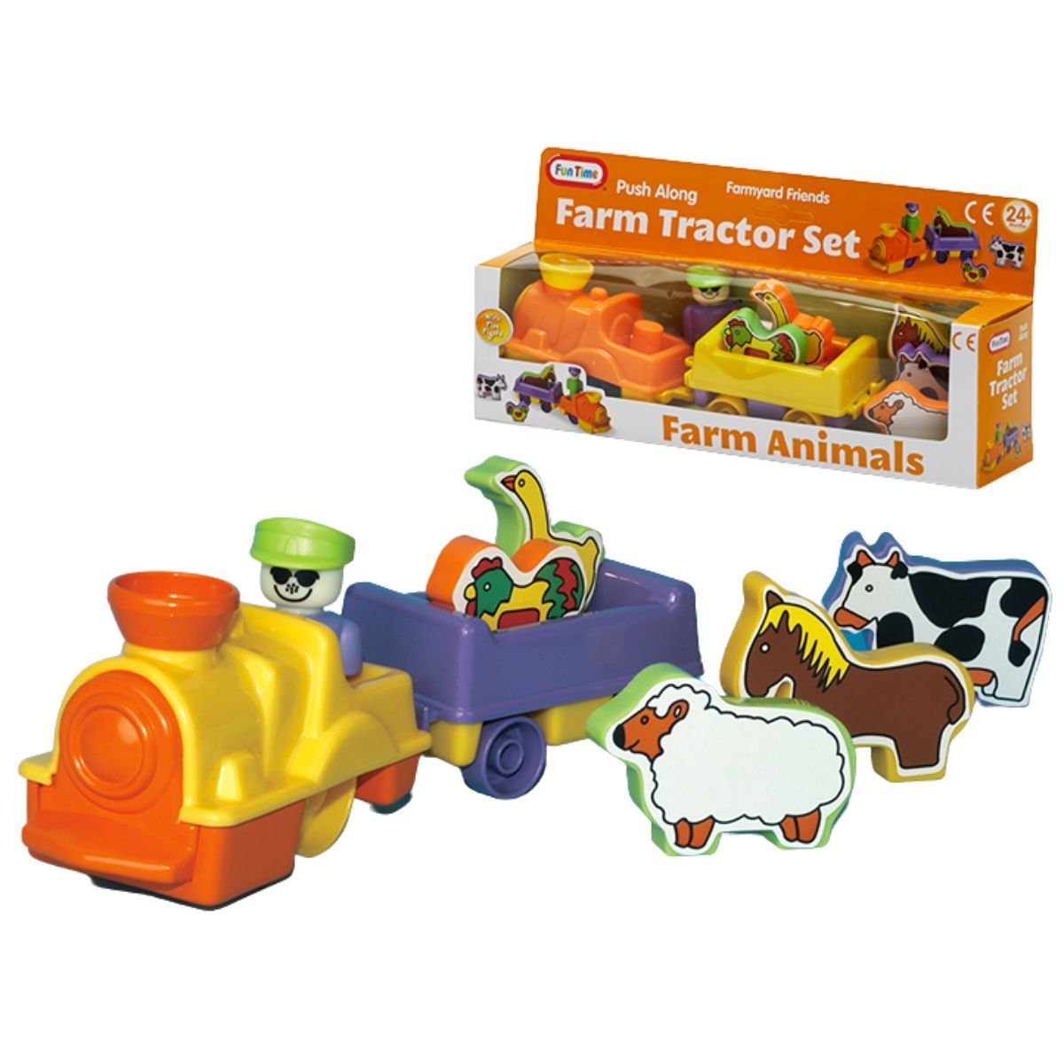 Fun Time Push Along Farm Tractor Set – Nesh Kids Store
