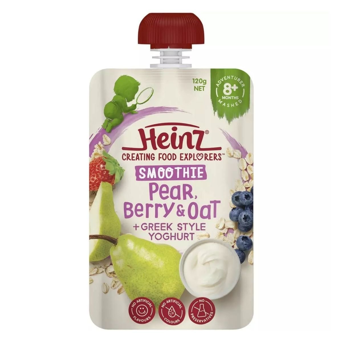 Heinz Smoothie Pear Berry Oat Greek Yoghurt 8M+ - Nesh Kids Store