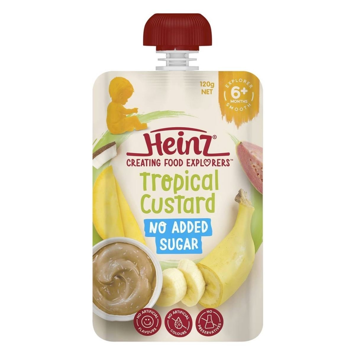 Heinz Tropical Custard Baby Food Pouch 6M+ 120g - Nesh Kids Store
