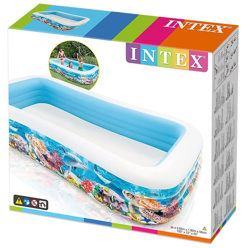 Intex Inflatable Pool, 305 x 183 x 56 cm, 999 L, Tropical design ...