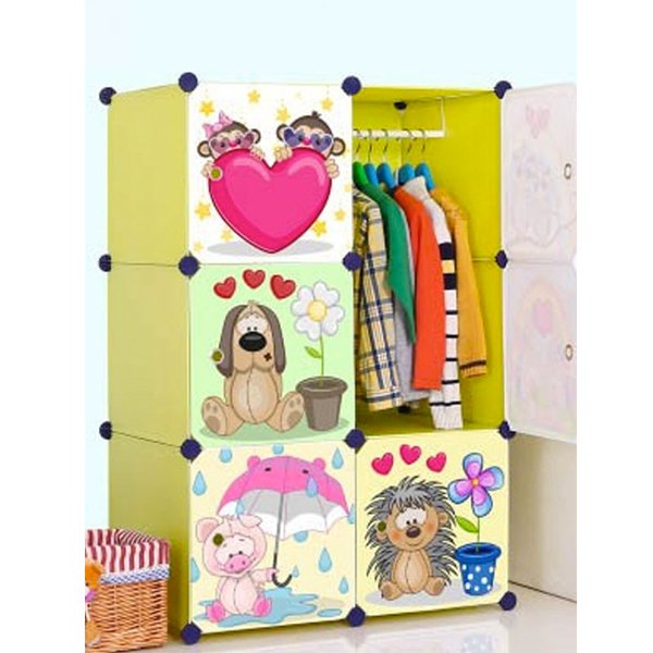 Kids' Storage Organizer - 6 Storage Cubes - Cartoon Design - Nesh Kids ...