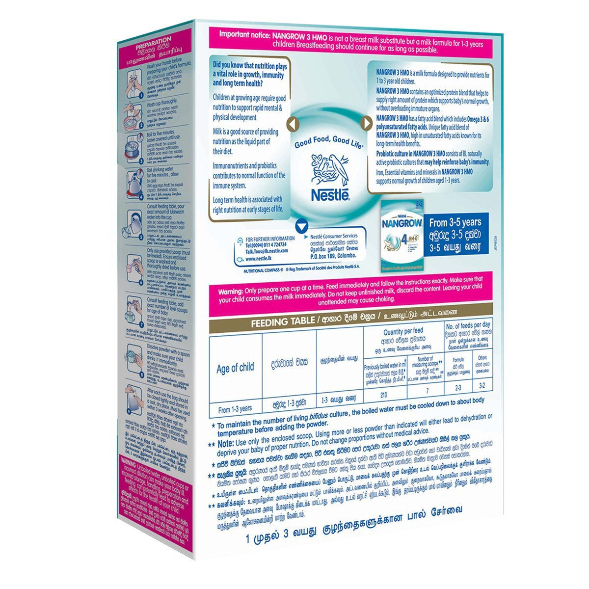 Nestle NANGROW 3 HMO Milk Formula for 1 to 3 years Children, 350g Bag ...